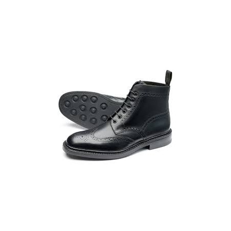 Loake *Burford black 6 eye brogue boot dainite sole UK Men's Size 7