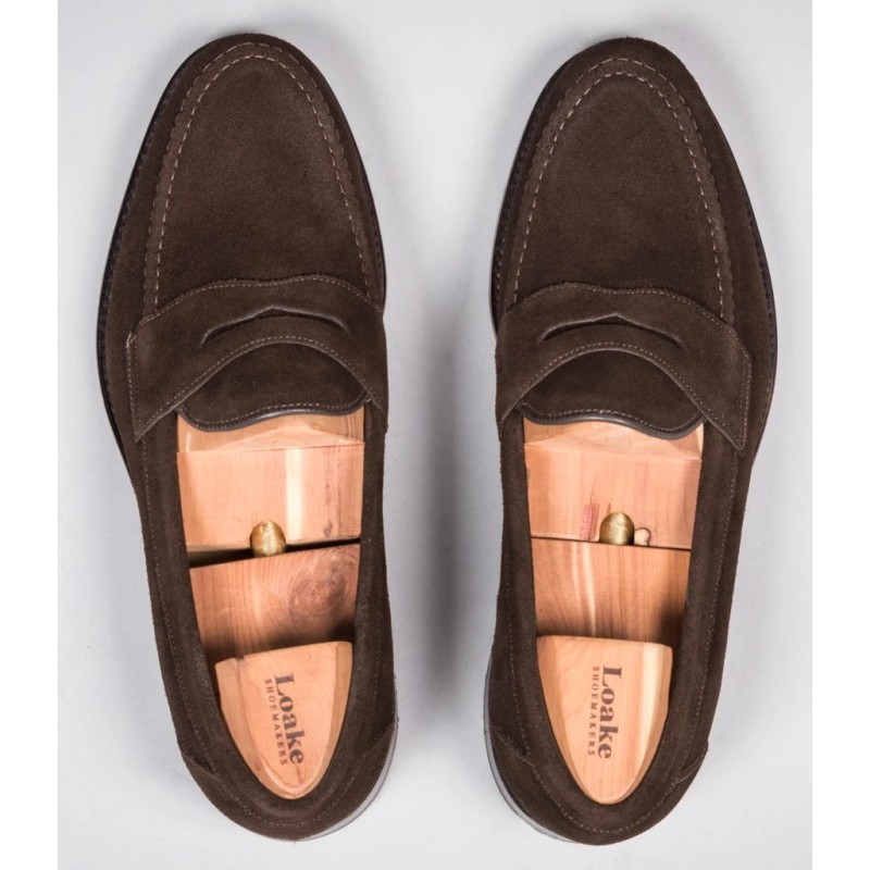 Loake Imperial L dark brown suede loafer UK Men's Size 7
