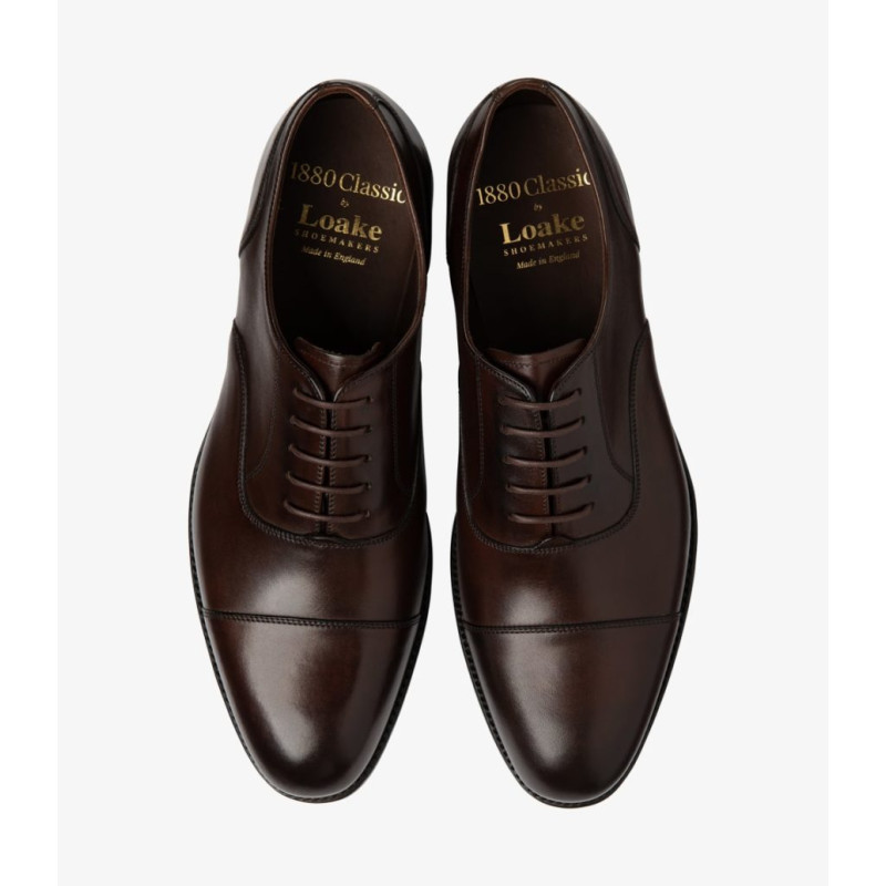 Loake Stonegate scorched walnut calf oxford cap toe/balmoral UK Men's ...